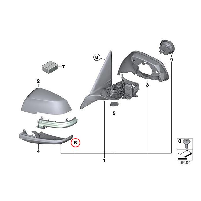 BMW 純正品 ドアミラーウインカー フラッシャー 右側 F20 F22 F30 F31 F32 F33 F34 X1(E84) : セント ...