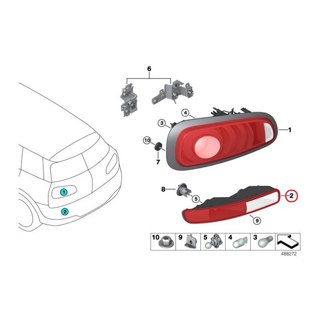 MINI 左側 バンパー テールランプ MINI(ミニ) F54 クーパー クーパーD クーパーS クーパーSD ワン BB20M LN15 ...