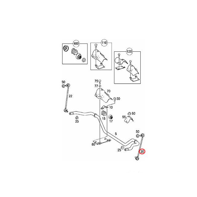 Mercedes-Benz スタビリンクロッド フロント 左側 メルセデスベンツ Vクラス W639 3.2 3.5 V350 : セントピア ...