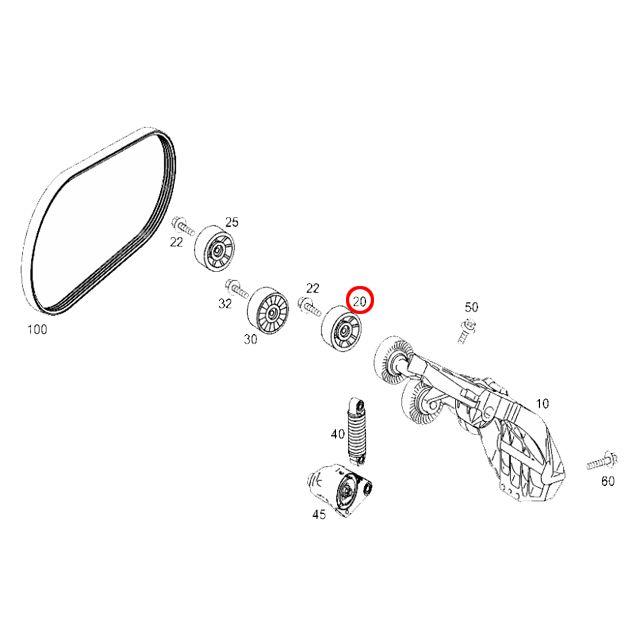 Mercedes-Benz ベルトテンショナープーリー メルセデスベンツ Aクラス W169 A170 A180 A200 M266/M640 ...