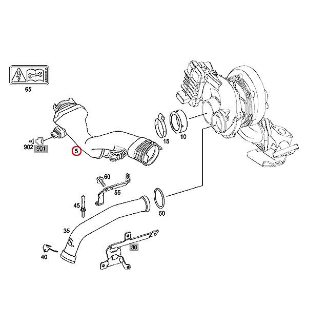 純正 エアマスセンサー インテークエアダクト ASSY メルセデスベンツ Mクラス W164 ML350D OM642 V6エンジン ...