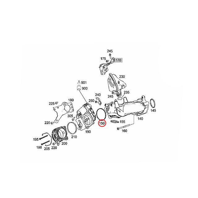 スロットルボディ ガスケット メルセデスベンツ Mクラス W164 ML350D :6420980280-ed04:セントピア ショッピング ...