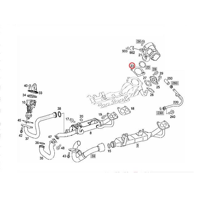 Mercedes-Benz 純正品 EGRバルブ ガスケット メルセデスベンツ W164 W166 W212 W463 X166 : セント ...