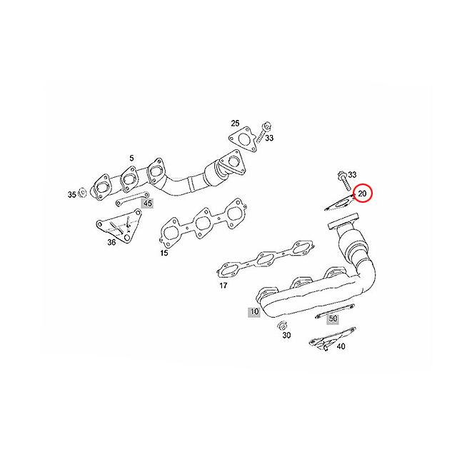 Mercedes-Benz フランジガスケット 左側 メルセデスベンツ Gクラス W463 G350D : セントピア ショッピングストア ...