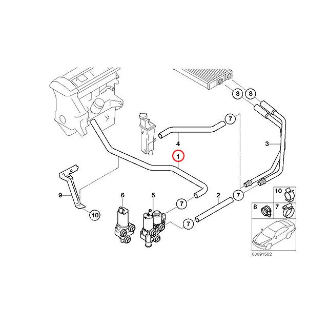 BMW ヒーターホース 3シリーズ E46 316ti 318Ci 318i 318ti AT18 AU20 AY20 BX20 : セント ...