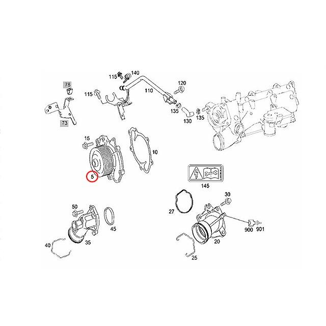Mercedes-Benz ウォーターポンプ メルセデスベンツ M/GLクラス W166 ML350D X166 GL350D OM642 ...