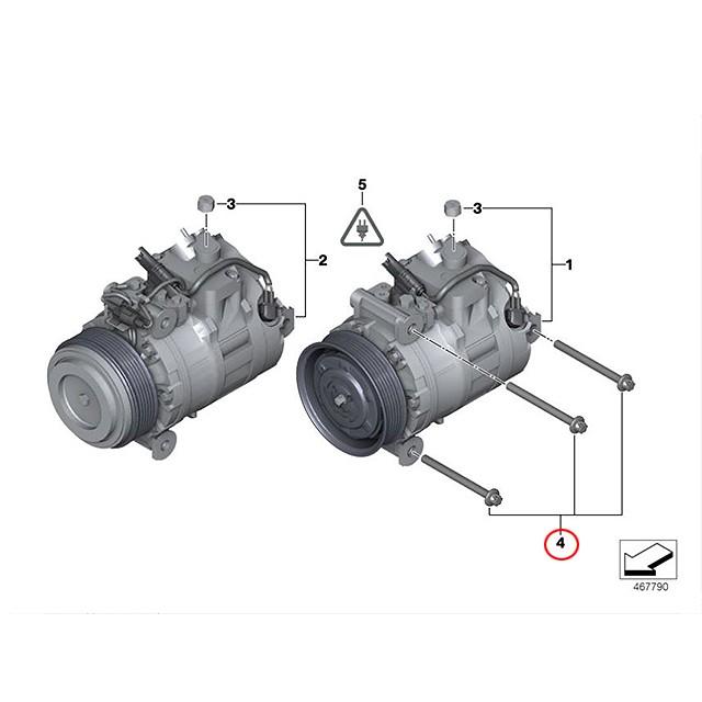 エアコンコンプレッサー用 アルミボルトセット BMW E60 E61 E63 E87 E90 E91 E92 F10 F11 X1(E84) X3(E83) X3(F25) X5(E70 ...