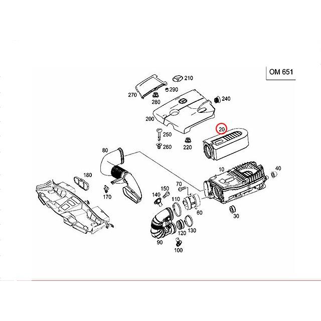 Mercedes-Benz エアフィルター メルセデスベンツ Eクラス W212 E220D OM651 直4エンジン : セントピア ...
