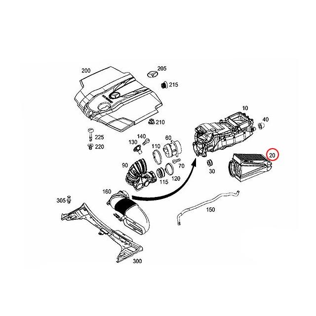 Mercedes-Benz エアフィルター メルセデスベンツ Cクラス W205 C220D OM651 直4エンジン : セントピア ...