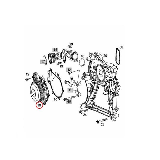 Mercedes-Benz ウォーターポンプ メルセデスベンツ Cクラス W205 C220D OM651 直4エンジン : セントピア ...