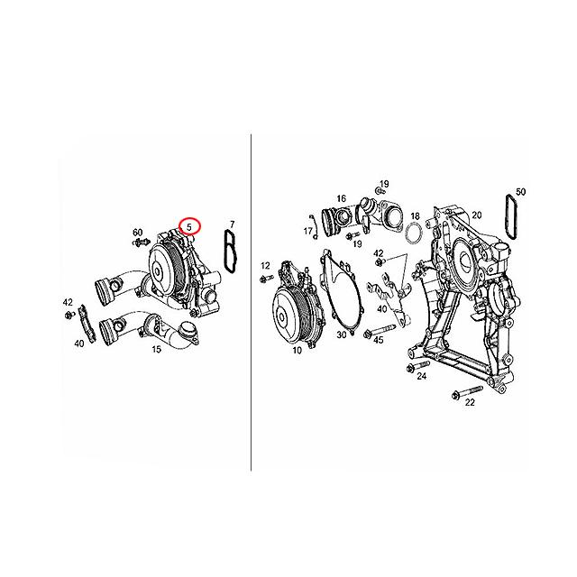 Mercedes-Benz 純正品 ウォーターポンプ メルセデスベンツ Eクラス W212 E220D OM651 直4ディーゼルエンジン ...