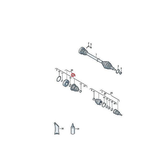 フォルクスワーゲン（Volkswagen） ドライブシャフトブーツ フロント インナー 左右共通(片側) ルポ 6EAVY 6XAUA ...