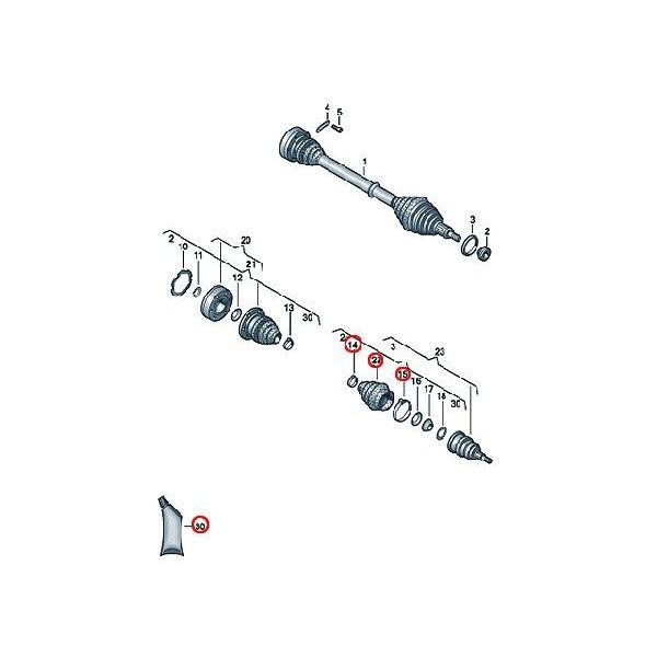 ドライブシャフト ブーツ フロント アウター 左右共通(片側) フォルクスワーゲン アウディ ポロ(6R 9N) A1(8X ...