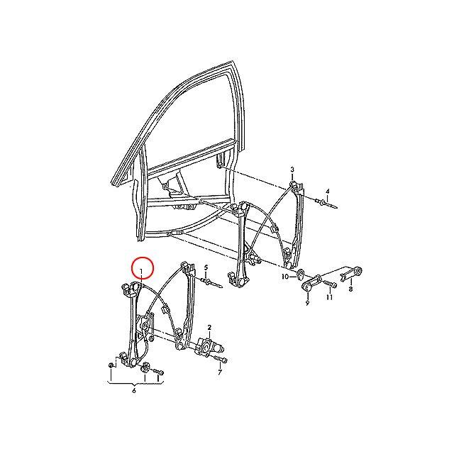 Audi パワーウインドウレギュレーター フロント 右側 アウディ A4/S4/RS4 8DAPS 8DAPT 8DAPSF 8DAPUF 8DADR 8DAGA 8DAGAF 8DAEBF ...