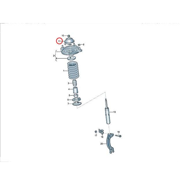 Audi アッパーマウント フロント 左右共通(片側) アウディ A4 8EALT 8EAMBF 8EASNF 8EAUKF 8EBBKF 8EBDV 8EBFB 8EBGBF 8EBNSF ...