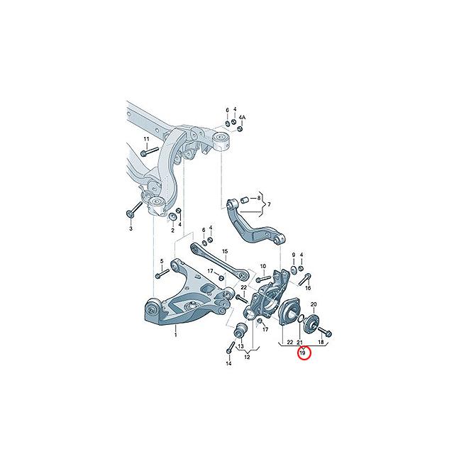 Audi ホイール ハブベアリング リア 左右共通(1個) アウディ A4/S4/RS4 8EALT 8EAMBF 8EASNF 8EAUKF 8EBBKF 8EBDV 8EBFB ...