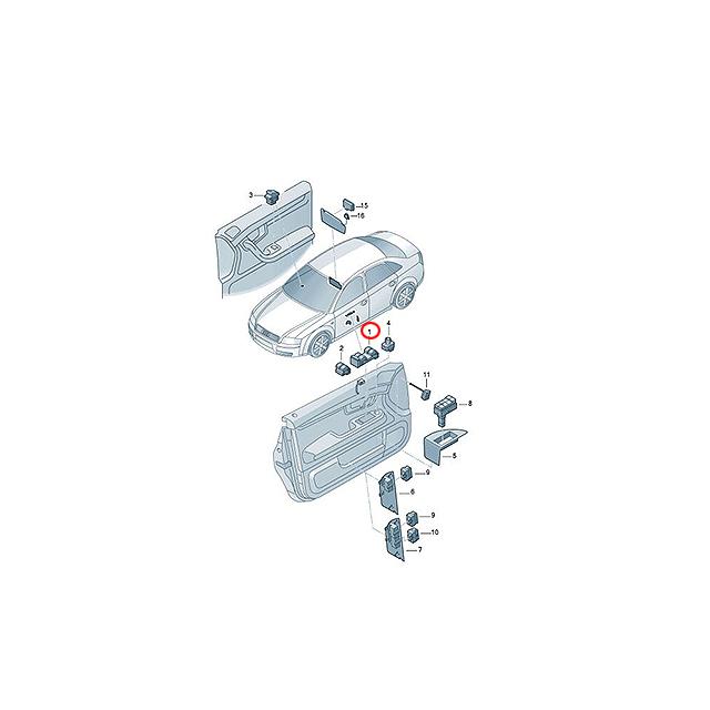 Audi パワーウインドウ スイッチ アウディ A4/S4/RS4 8EALT 8EAMBF 8EASNF 8EAUKF 8EBBKF 8EBDV 8EBFB 8EBGBF 8EBNSF ...