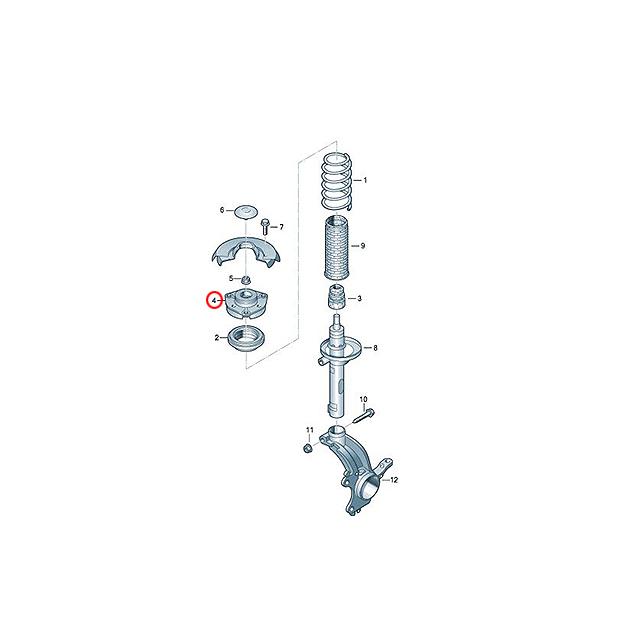 Audi アッパーマウント フロント 左右共通(片側) アウディ TT TTS TTRS 8JBUBF 8JBWA 8JCCZF 8JCDA ...