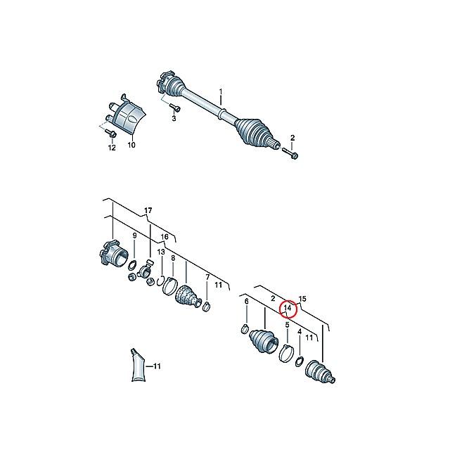 ドライブシャフト ブーツ フロント アウター 左右共通(片側) アウディ Q5 8RCDNF :8K0498203B-ed03:セントピア ...