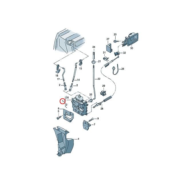 Audi 純正品 ドアロック アクチュエーター フロント 右側 アウディ A3 S3(97y-03y) 8LAGN 8LAGU 8LAMKF 8LAPG 8LAQAF 8LAUQ 8LBAMF ...