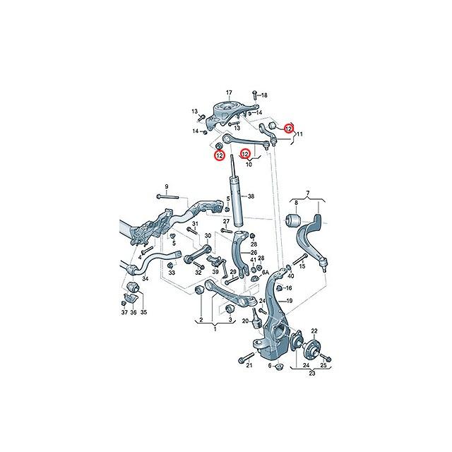フロント アッパーアーム アッパーコントロールアーム ブッシュ 左右共通(片側) アウディ A8 4D/4E :8R0407515-ed04 ...