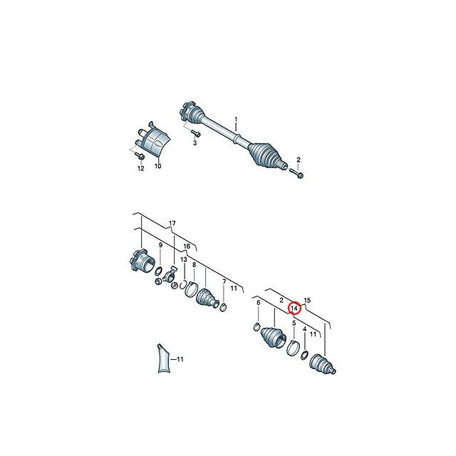 Audi（アウディ） ドライブシャフト ブーツ フロント アウター 左右共通(片側) Q5/SQ5 8RCALF 8RCDNF 8RCHJF ...