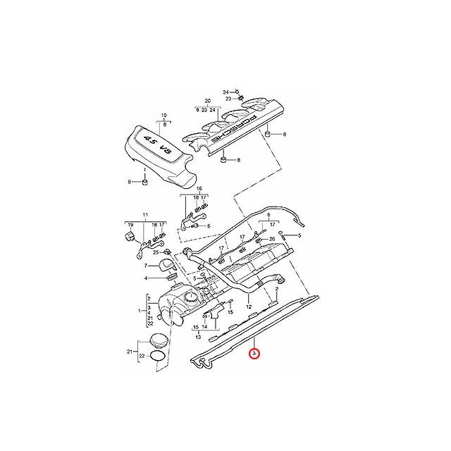 タペットカバー ガスケット パッキン ポルシェ カイエン 9PA S4.5 ターボ4.5 ターボS4.5 CAYENNE ...