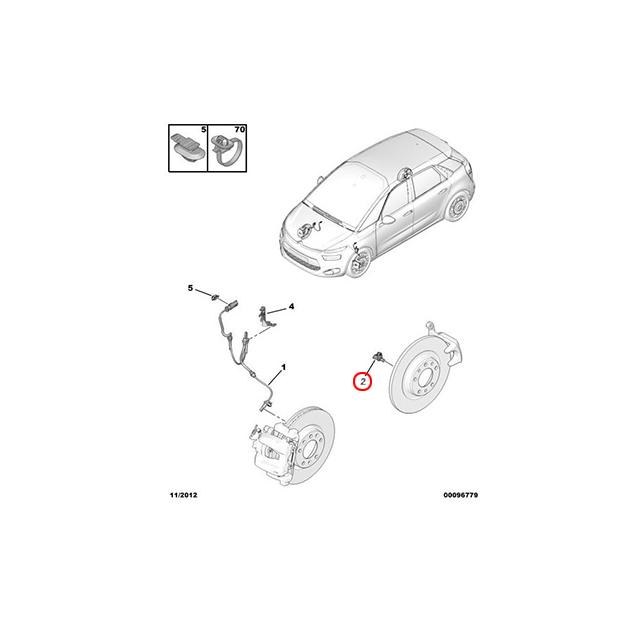 シトロエン ABSセンサー フロント 左右共通(片側分) プジョー グランドC4ピカソ C4ピカソ グランドC4スペースツアラー 308 II ...