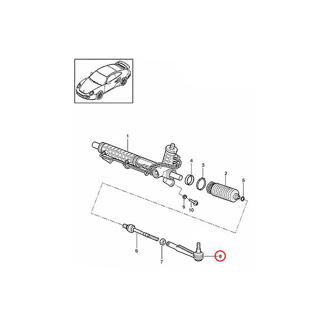 タイロッドエンド 左右共通(1本) ポルシェ 911シリーズ 996 997 : 99634713104-ed01 : セントピア ...