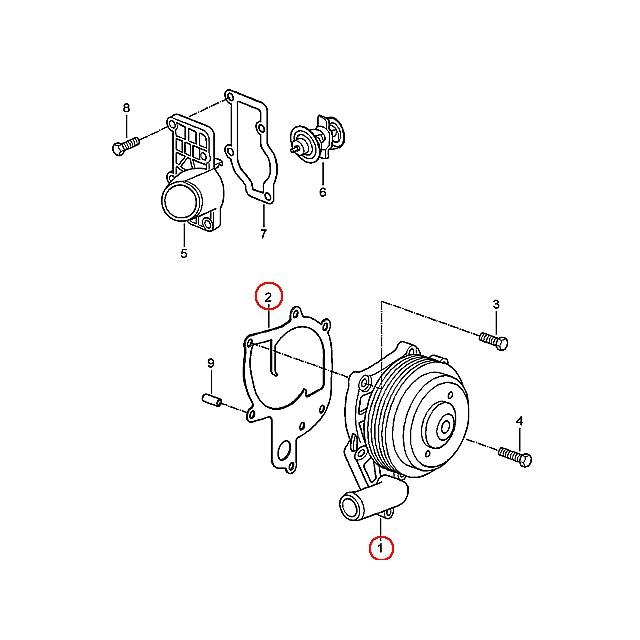 ウォーターポンプ ポルシェ ボクスター ケイマン 987 2.7(96.25/M97.20) S_3.2(M96.26) S_3.4(M97 ...