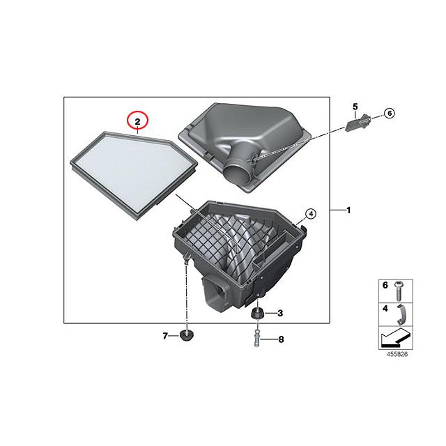 BMW エアフィルター 3シリーズ F30 F31 320i 330i 340i 8A20 8B30 B48 直4エンジン B58 直6 ...