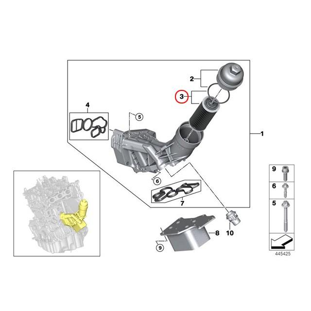 エンジン オイルフィルター BMW 1シリーズ F20 118i 1R15 B38 直3エンジン : ox813-ed01 : セントピア ...