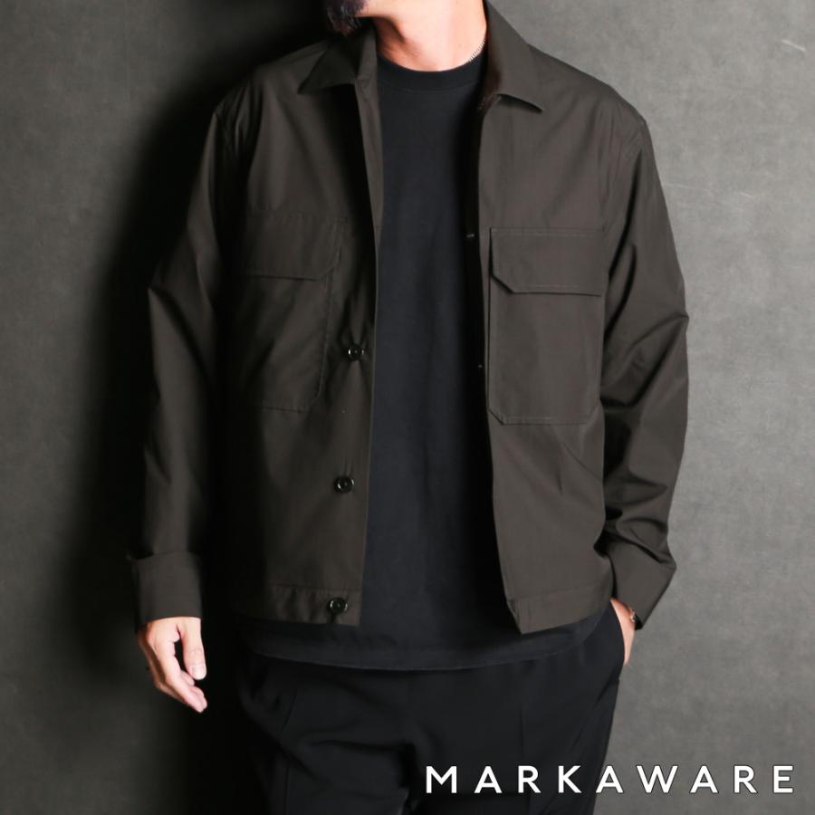 【MARKAWARE/マーカウェア】TAILORED SHIRT JACKET - DARKSAGE / オーガニックGIZA80/1タイプライター - テーラードシャツジャケット ...