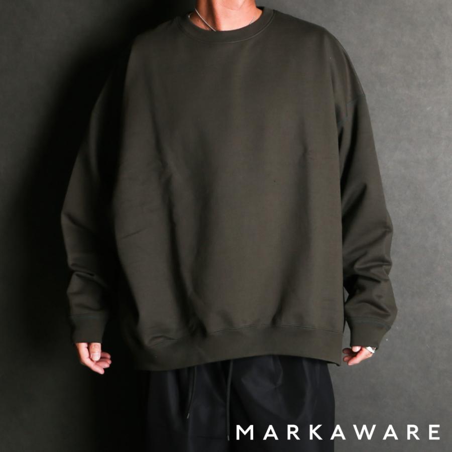 【MARKAWARE/マーカウェア】HUGE SWEAT - DARK OLIVE / オーガニックコットンヘビー吊裏毛 - ヒュージスウェット / A25A06CS01C【メンズ】【送料無料 ...