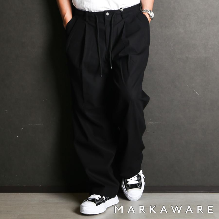 markaware 【MARKAWARE/マーカウェア】DOUBLE PLEATED EASY TROUSERS - BLACK / ダブルプリーテッドイージートラウザーズ ...