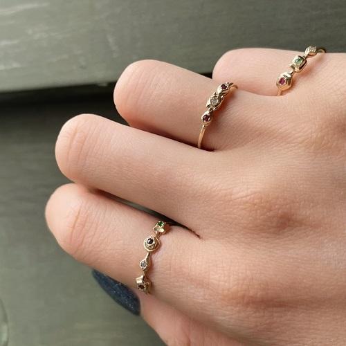 Rusty Thought Multi Chaton Ring 3 stones : CG-STORE - 通販 - Yahoo!ショッピング