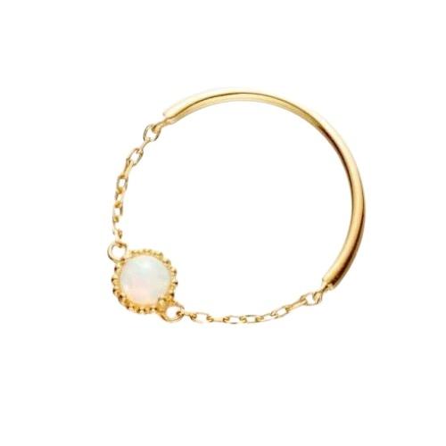 Resol RESOL milky opal chain ring SV925(Gold coating) : CG-STORE - 通販 - Yahoo!ショッピング
