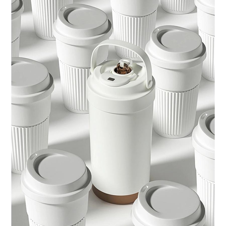 「SNSでバッズでる」タンブラー セラミックタンブラー ストロー付き 水筒 500ML 二重構造 保温コーヒーカップ おしゃれ 魔法瓶 保冷 耐熱 蓋付き 2Way 真空断熱 : CGC ...