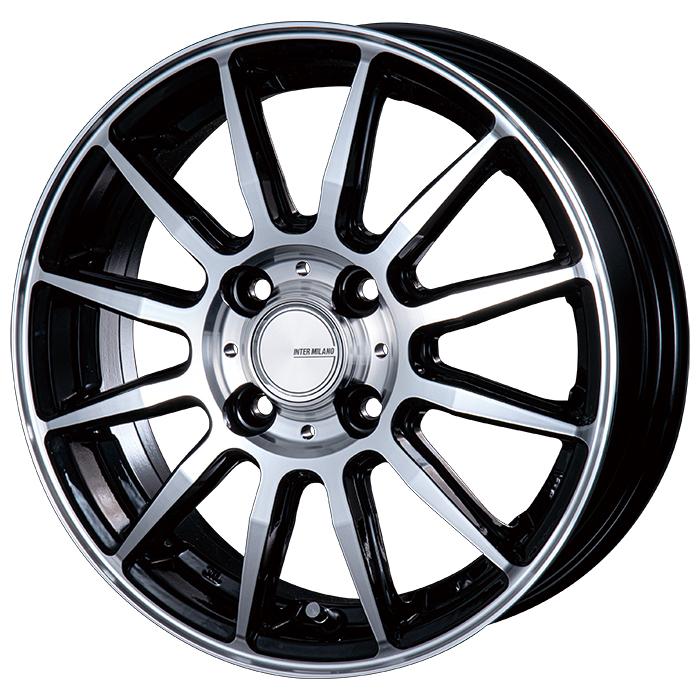 INTER MILANO 4本セット 15インチ アルミホイール 15x5.5J 4H 100 +43 軽量モデル INFINITY F12 ブラックポリッシュ : GarageSTEP ...