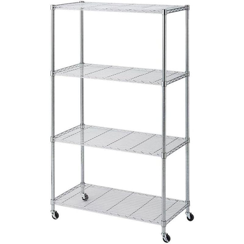 カインズ(CAINZ) インテリアラック 幅90 4段 ポール径25mm M61 メタルラック キャスター付き :20240225234404-00422:家電・DIY取り扱い Chaco ...