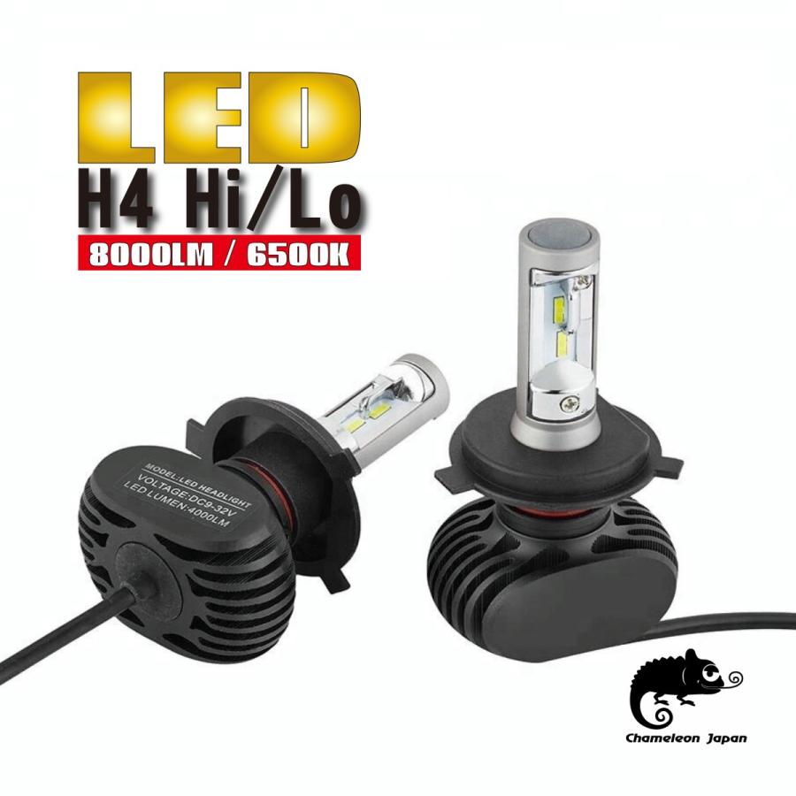 LED ヘッドライト H4 Hi/Lo CSP Chip 8000LM 6500K 車検対応 カットライン IP65 ファンレスタイプ : Chameleon Japan - 通販 ...