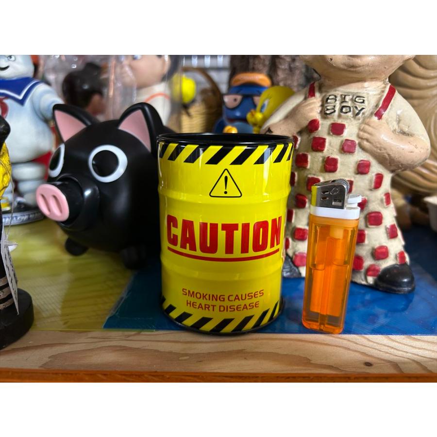 CAUTION 灰皿 蓋付き 缶 卓上 スチール : ちゃんぷ - 通販 - Yahoo!ショッピング