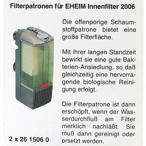 EHEIM エーハイム スポンジフィルター 2ヶ入 2006用 : チャーム charm ヤフー店 - 通販 - Yahoo!ショッピング