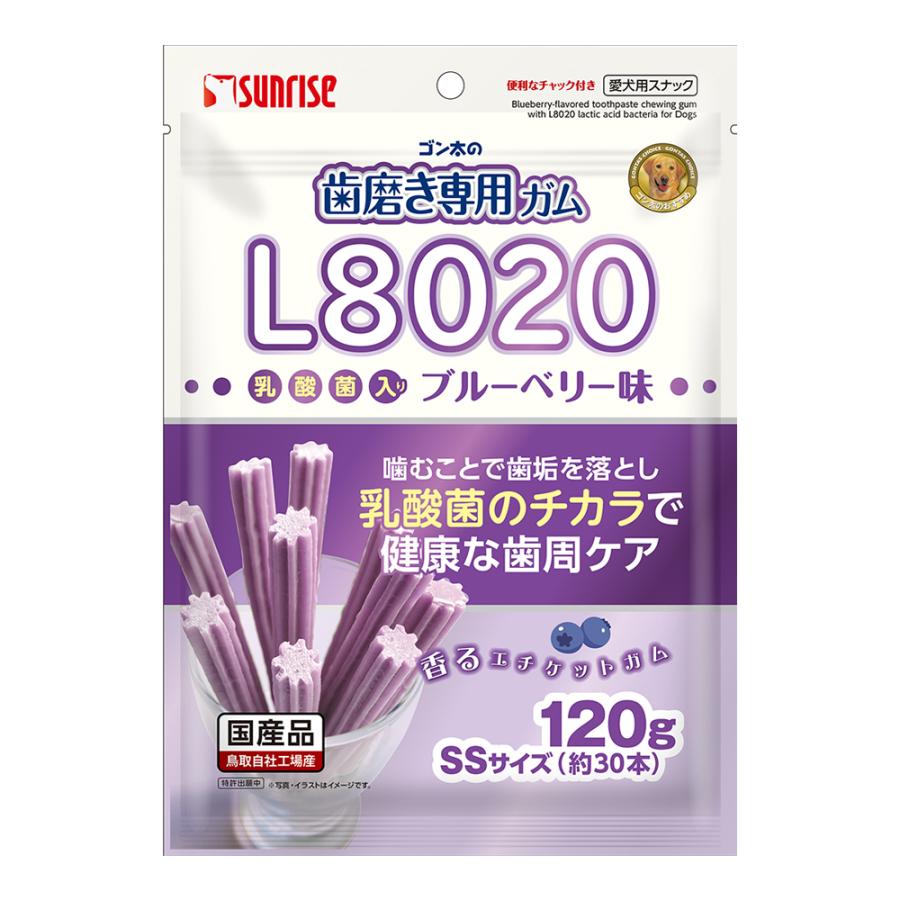 GONTA CLUB サンライズ ゴン太の歯磨き専用ガム SSサイズ L8020乳酸菌入り ブルーベリー味 120g : チャーム charm ヤフー店 - 通販 - Yahoo!ショッピング
