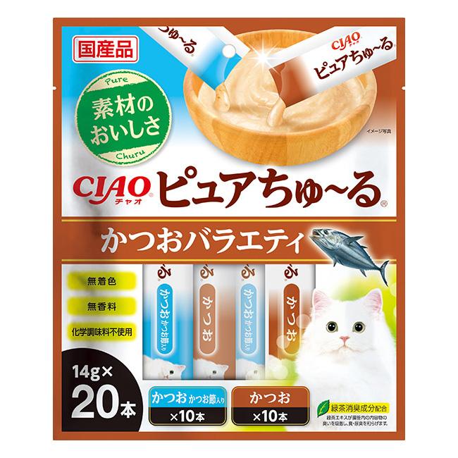 CIAO ピュアちゅ〜る かつおバラエティ 14g×20本 : チャーム charm ヤフー店 - 通販 - Yahoo!ショッピング