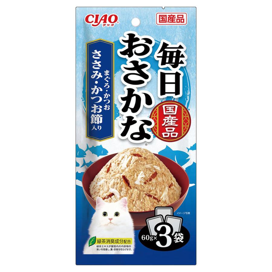 いなば CIAO チャオ 毎日おさかな まぐろ・かつお ささみ・かつお節入り 60g×3袋 : チャーム charm ヤフー店 - 通販 - Yahoo!ショッピング