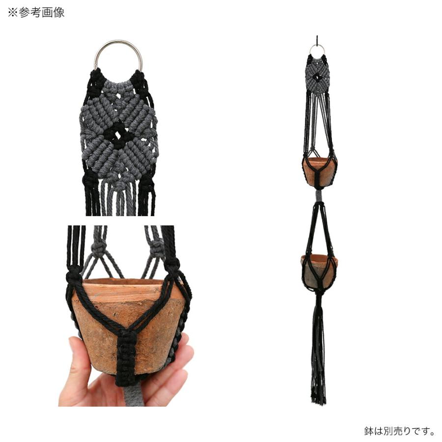 Leaf Corp マクラメプランツハンガー ミニタペストリー ONEフラワー2段 3号用 ブラック×グレー 96cm : チャーム charm ヤフー店 - 通販 - Yahoo!ショッピング