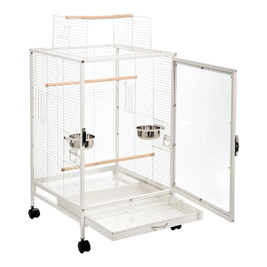 Leaf Corp 中型インコ用ケージ 幅46x奥行き46x高さ77cm 前面アクリル板 : チャーム charm ヤフー店 - 通販 - Yahoo!ショッピング