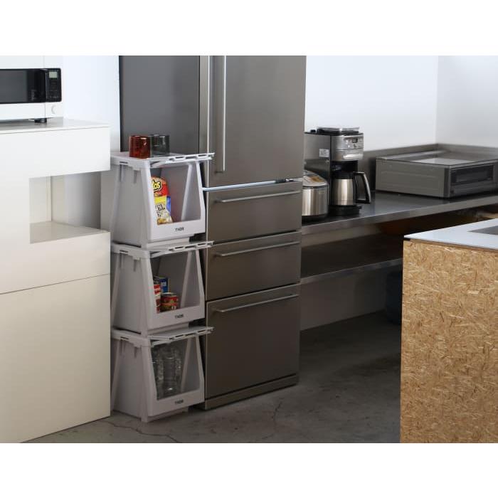 ( THOR STACKING SHELF CONTAINER 20L セット ソースタッキングシェルフコンテナー ) インテリア アウトドア 収納 蓋 横から 積み重ね 高耐荷重 ブラック ...