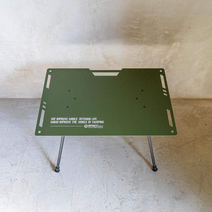 ( WIWO Amy camp table / ウィーオ エイミーキャンプテーブル ) カーキ ブラック 収納バッグ付き 折りたたみ 軽量 キャンプ アウトドア ミリタリー アルミ ...